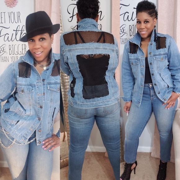 Jackets & Coats | Mesh Denim Jacket | Poshmark